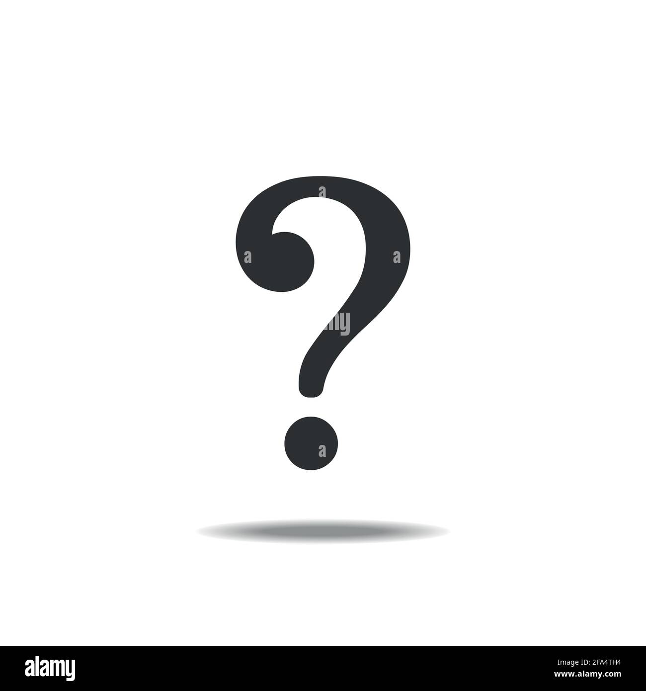 Question mark sign with shadow icon. Help symbol. FAQ sign. Flat vector ...
