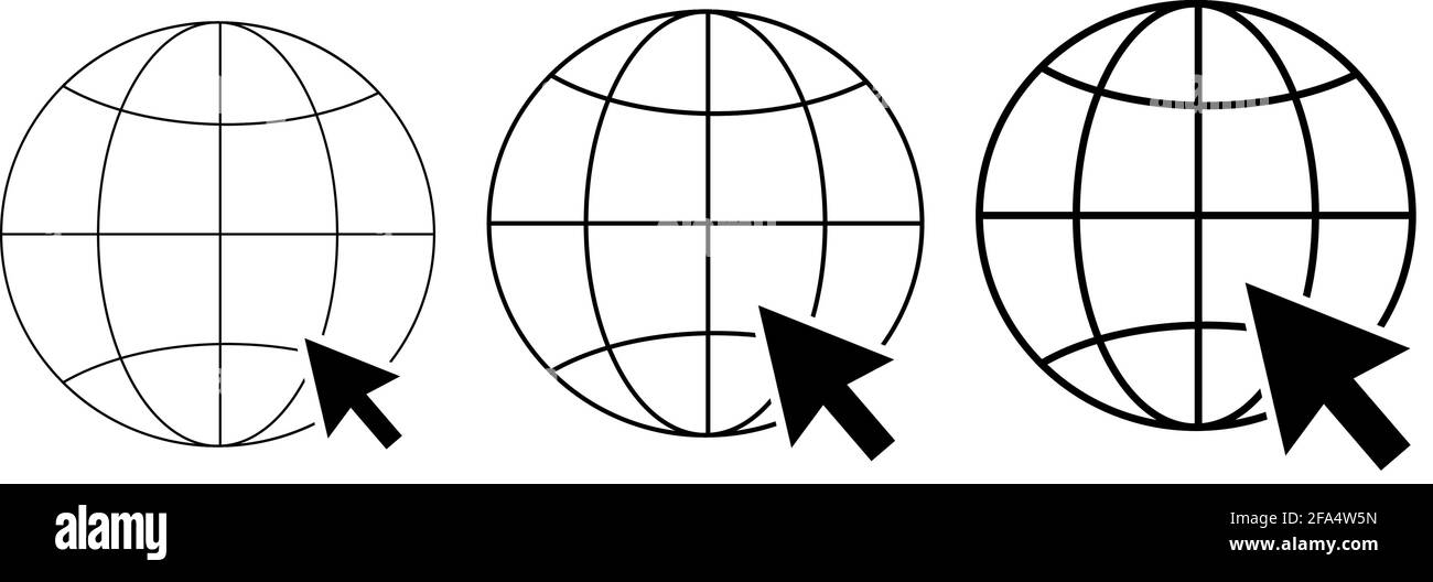 Internet icon set. Click to go to website or internet line art icon ...