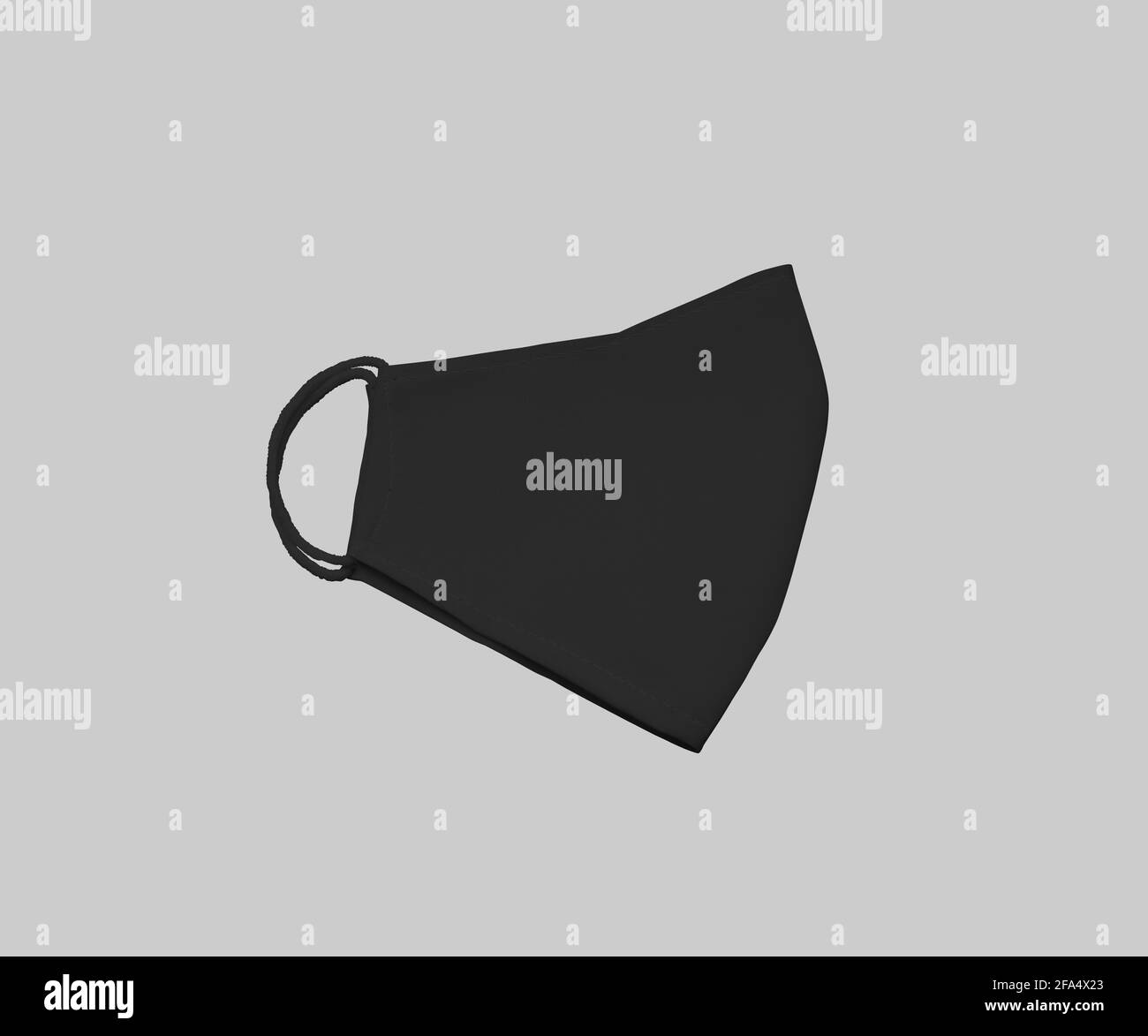 Mockup of black mask for self-isolation, textured bandage on the face ...