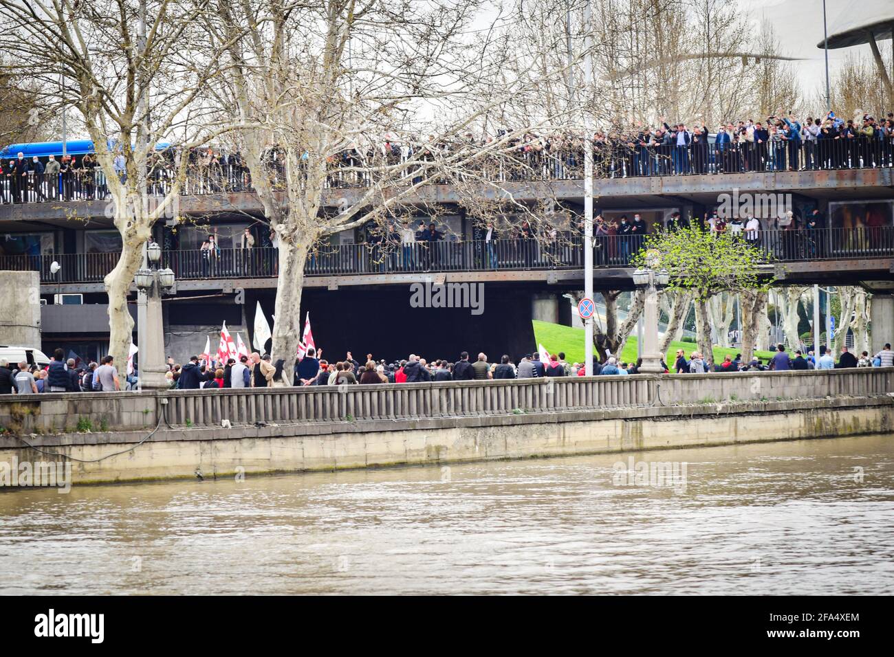 Tbilisi,Georgia - 9th april, 2021: People walking road Protest ...