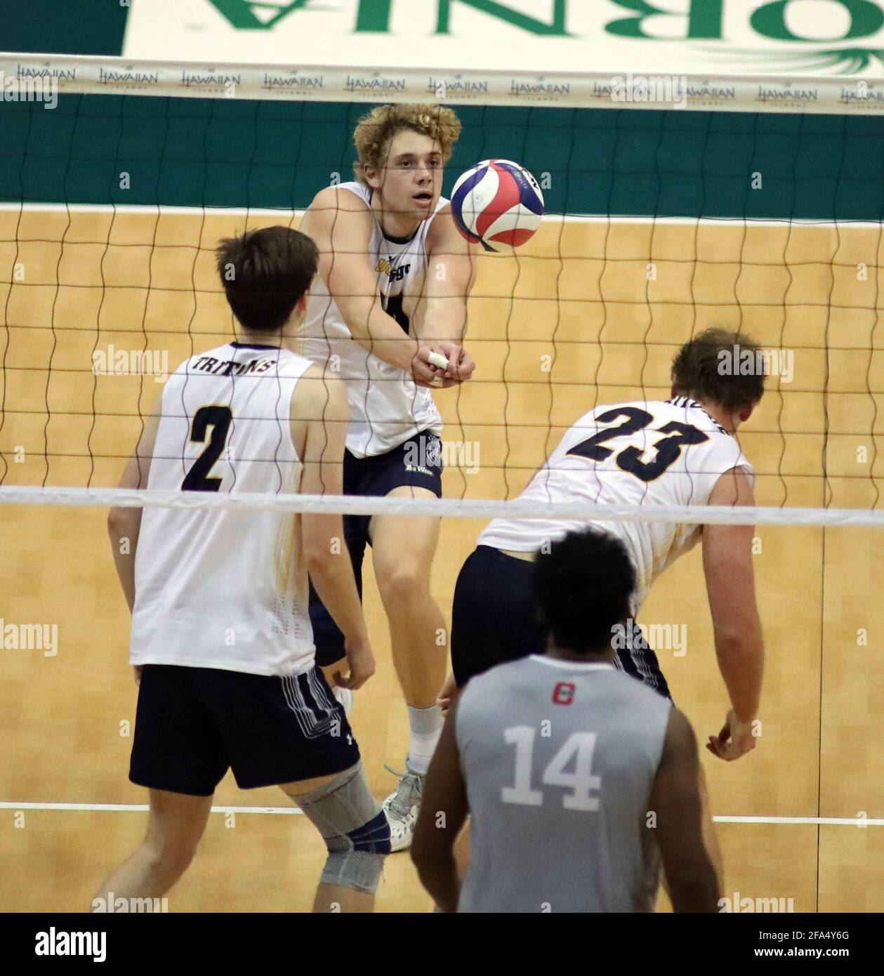 April 22, 2021 - UC San Diego Tritons outside hitter Kyle McCauley #21 ...