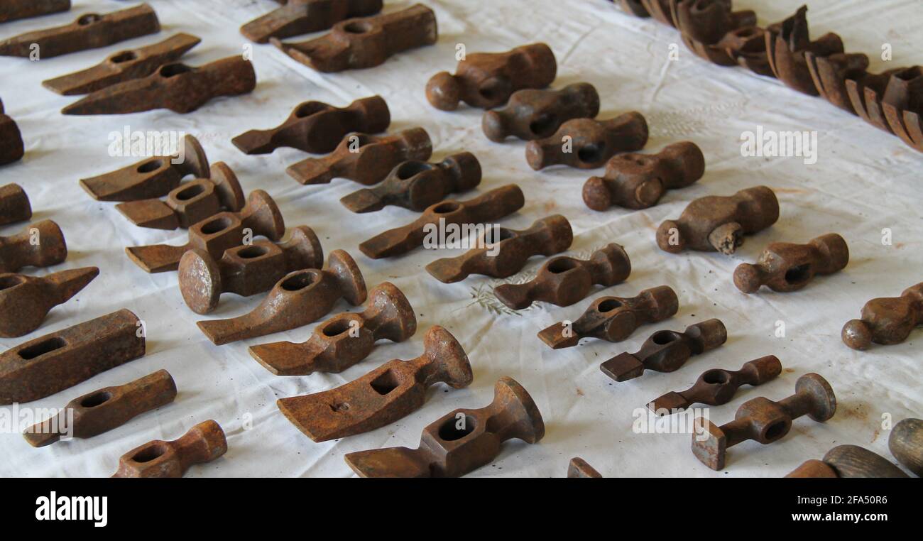 A Collection of Various Types of Metal Hammer Heads Stock Photo - Alamy
