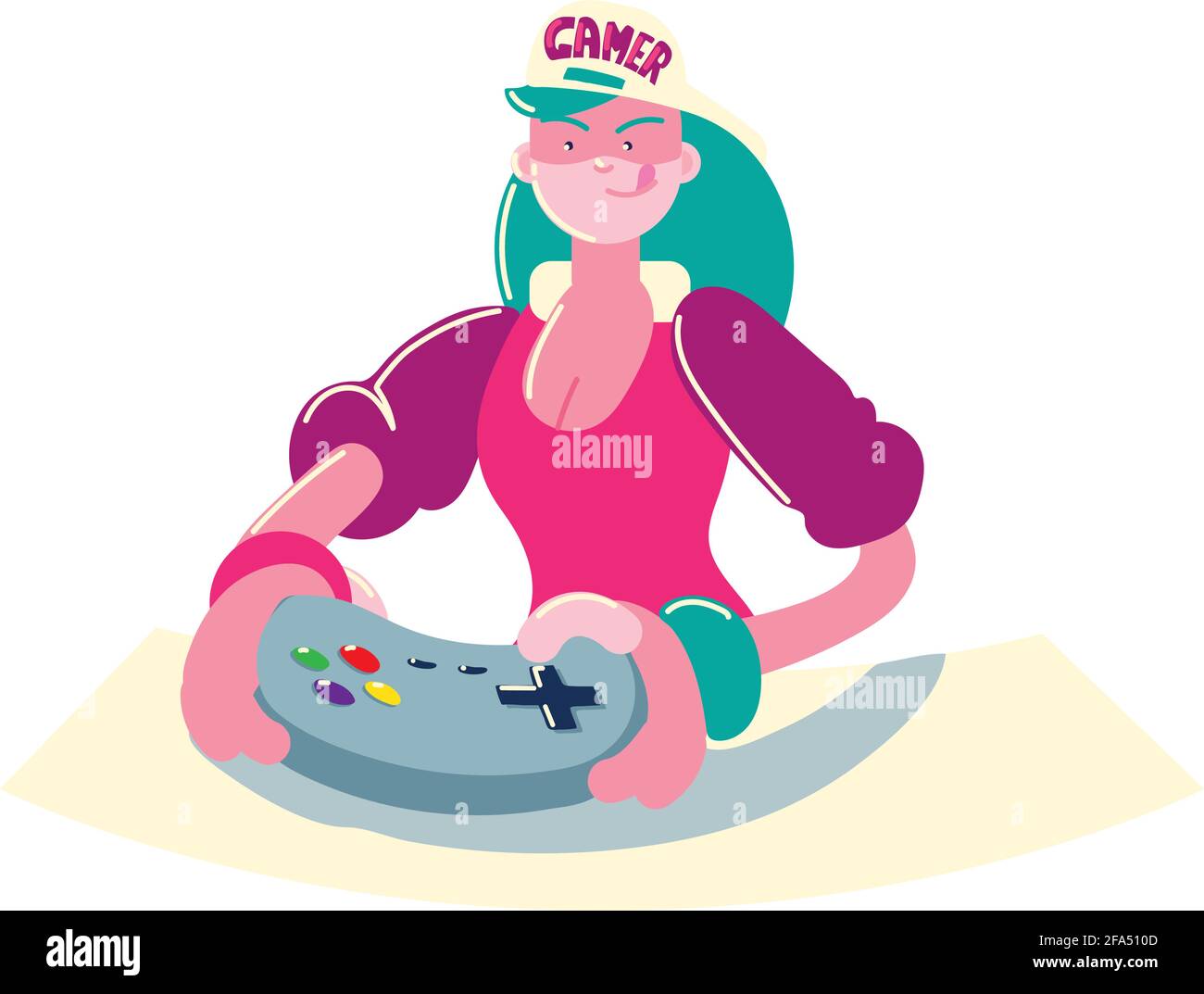 girl gamer character Stock Vector Image & Art - Alamy