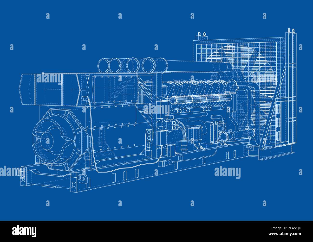 Large industrial diesel generator. Vector Stock Vector Image & Art - Alamy