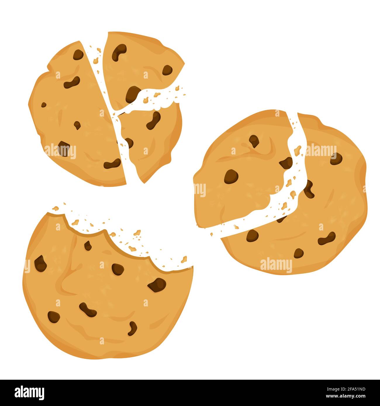 Bitten Chocolate Chip Cookie Clipart