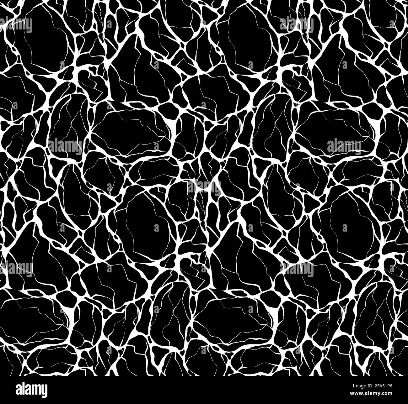 Seamless pattern of black silhouette of stones. Natural surface of the ...