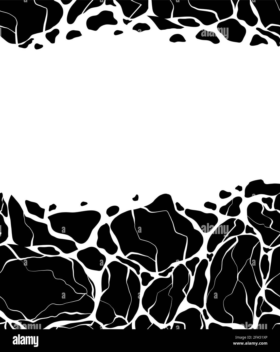 Square card of black silhouette of stones with copy space. Natural ...