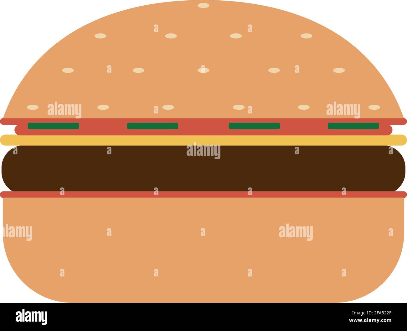 fast food burger flat isolated vector Stock Vector Image & Art - Alamy