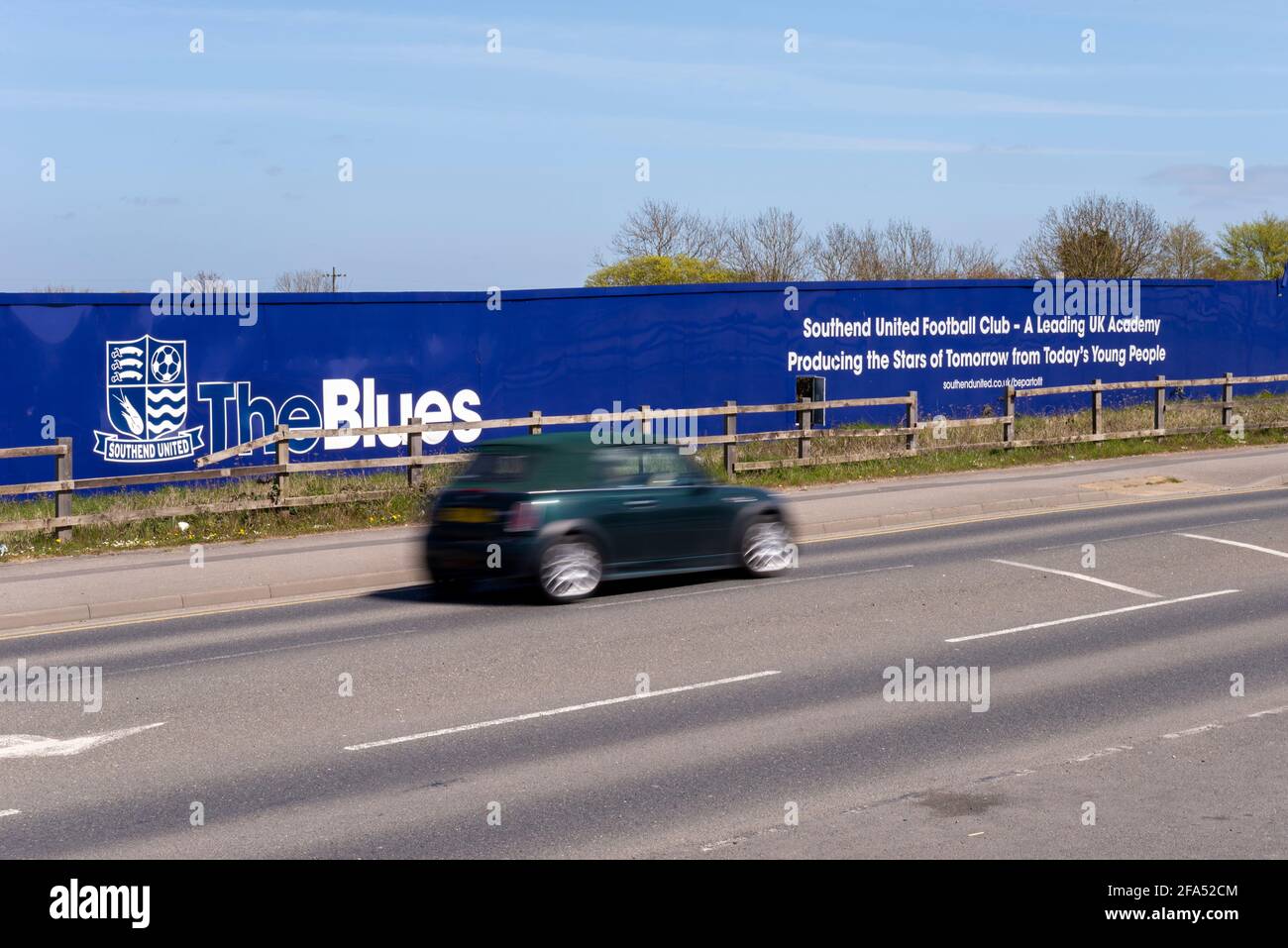 Building site hoarding around proposed Southend Utd football club new ...