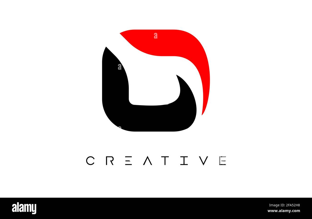 O Modern Letter Logo Design with Creative Look in Black and Red Colors ...