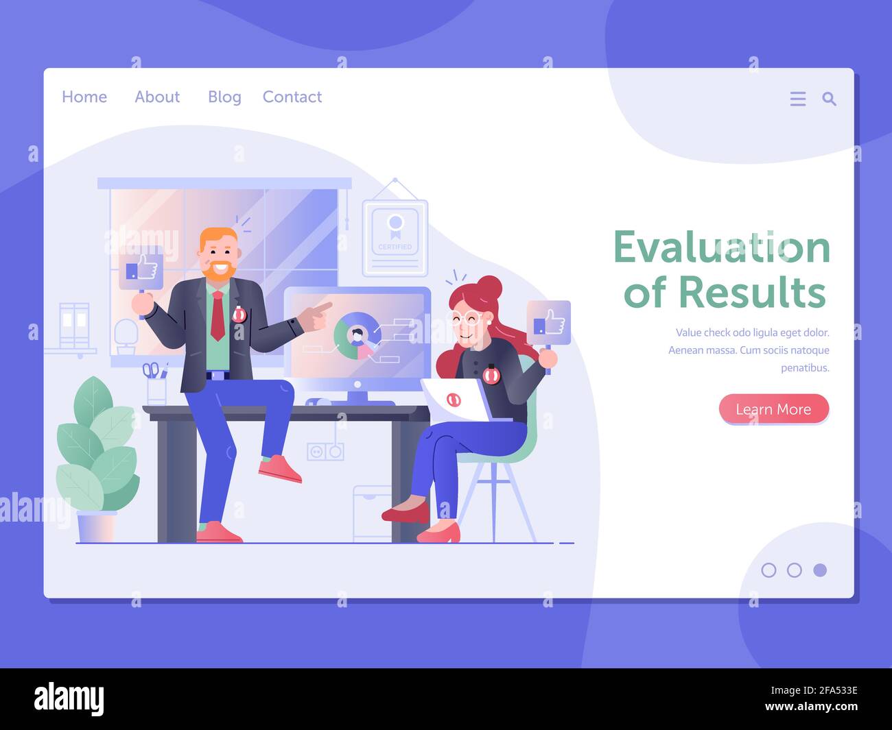 Evaluations of Results Web Page Banner Template Stock Vector Image ...