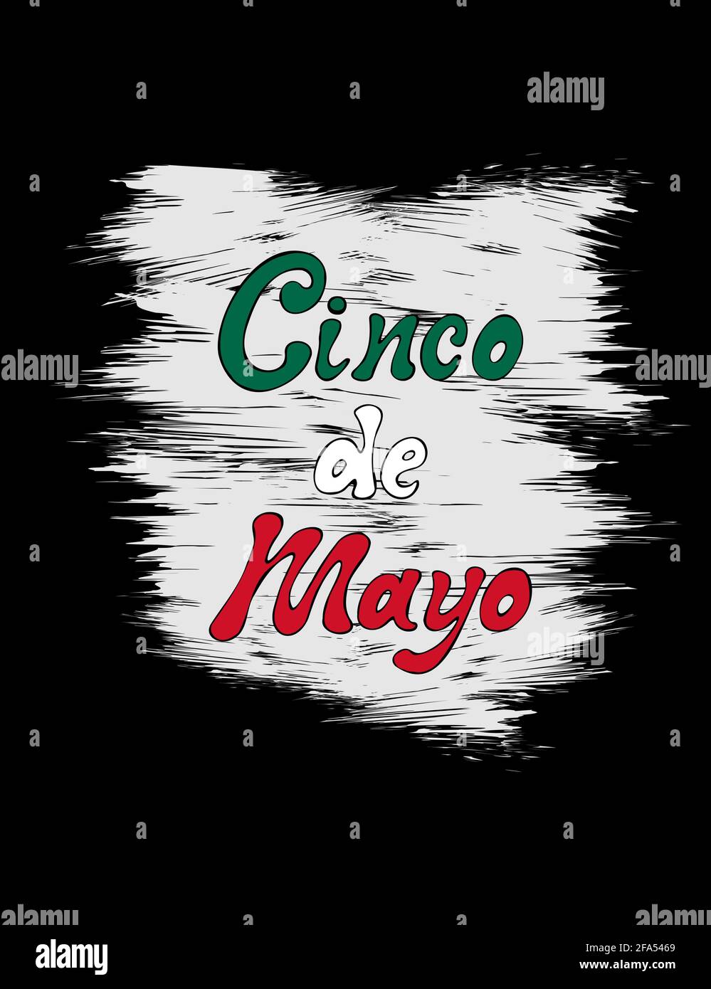 Cinco de mayo handwritten lettering phrase design in colors mexican ...