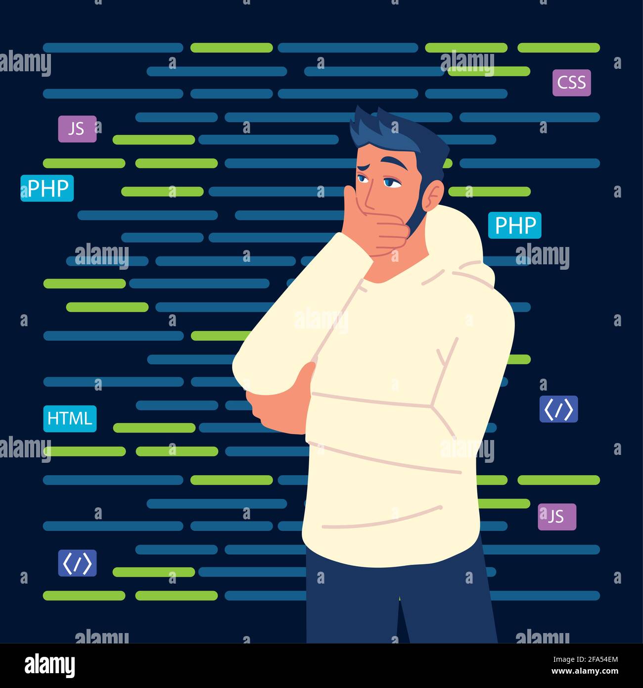 man with program codes Stock Vector Image & Art - Alamy