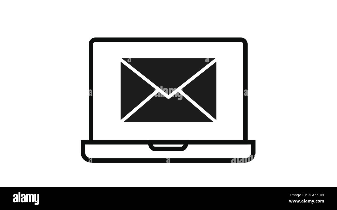 Laptop Mail Icon. Vector isolated illustration of a laptop with a mail ...