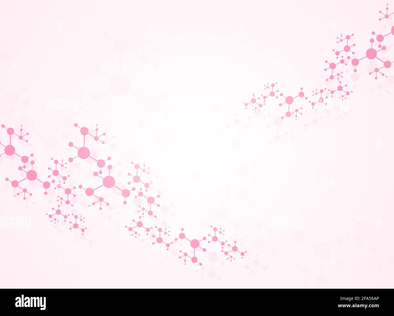 Abstract molecules medical background. Pink background illustration ...