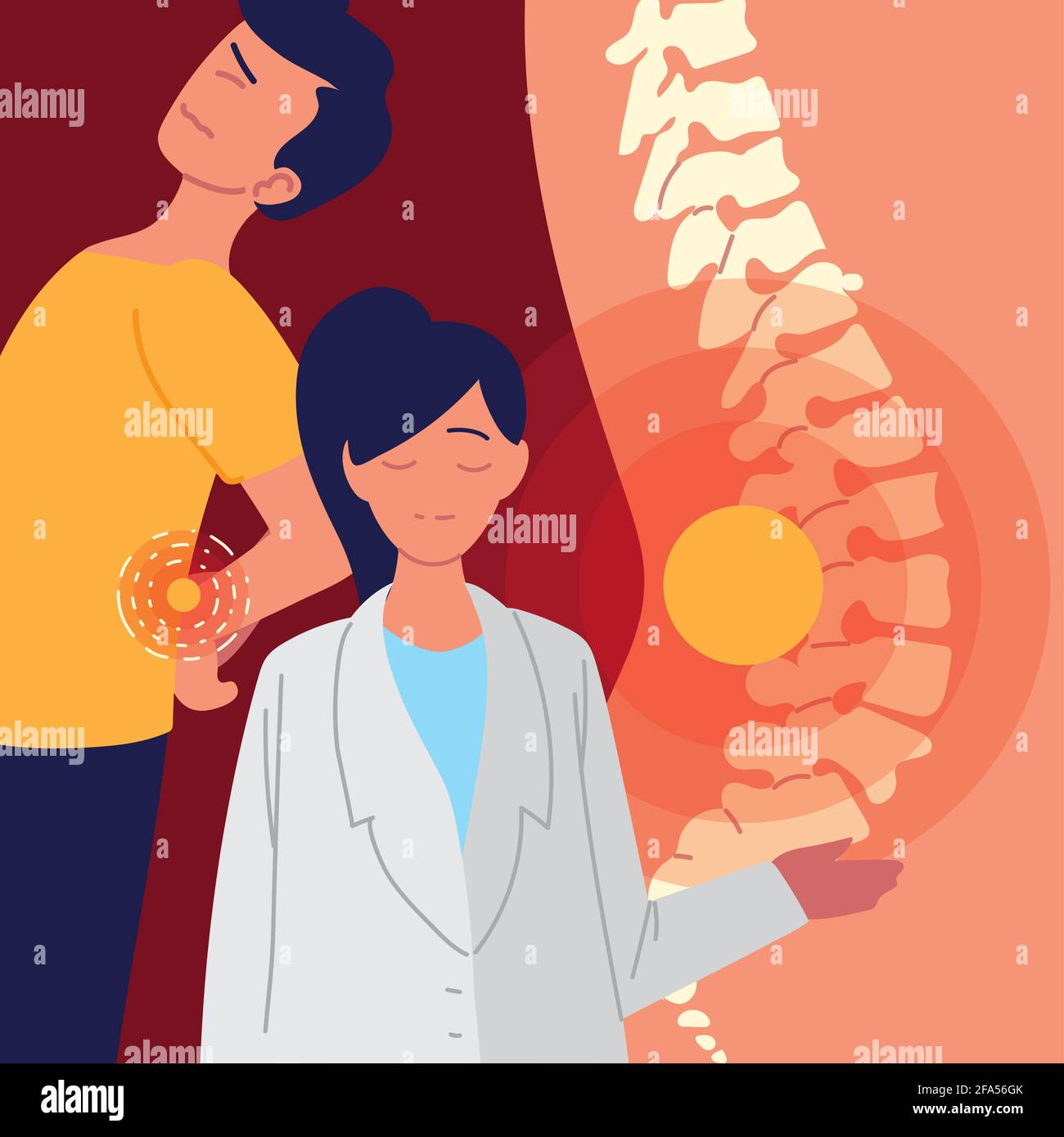 Osteoporosis woman spine Stock Vector Images - Alamy