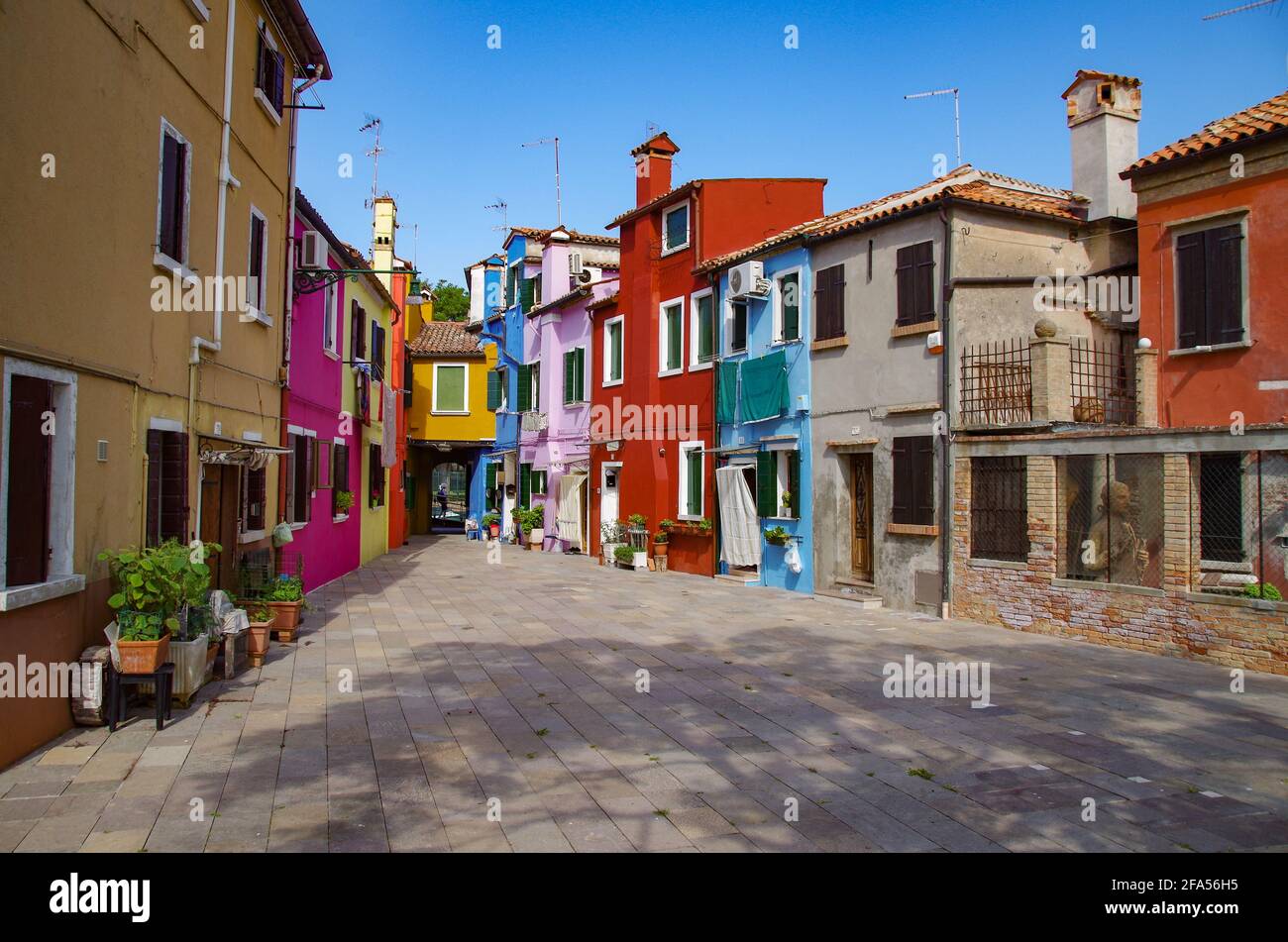 Colorful Street in Murano Stock Photo - Alamy