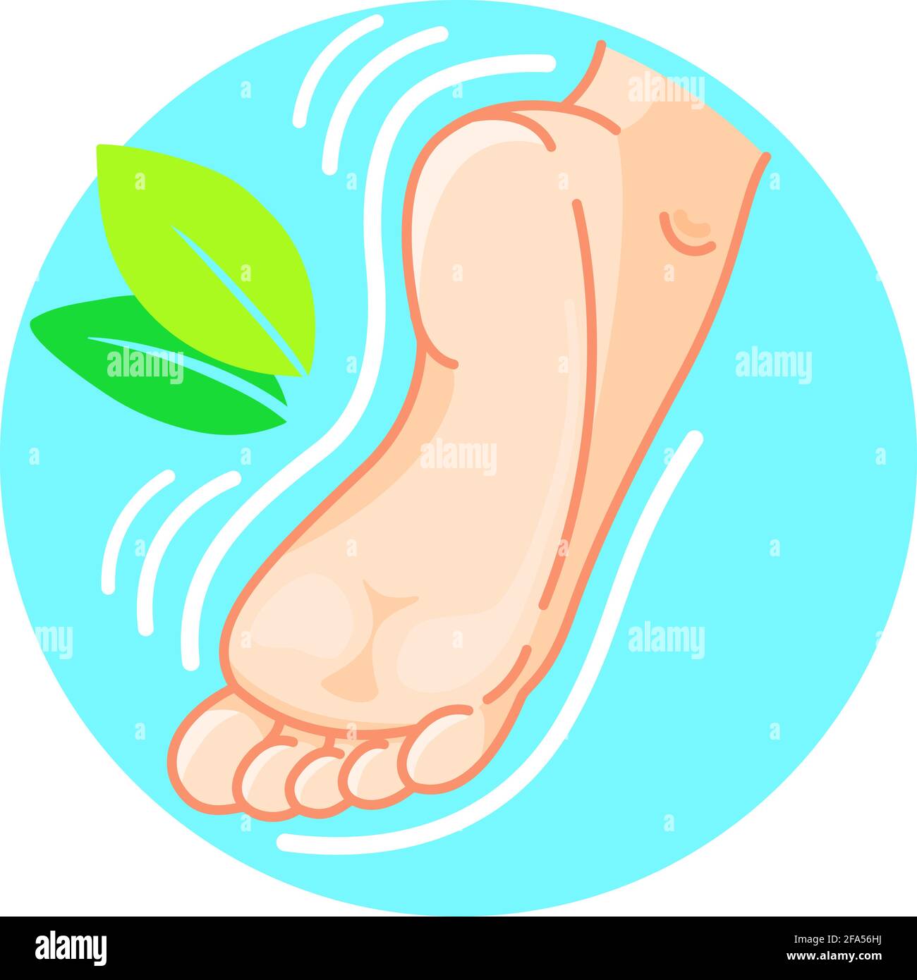 Flat illustration of foot mask label, foot care and treatment Stock ...