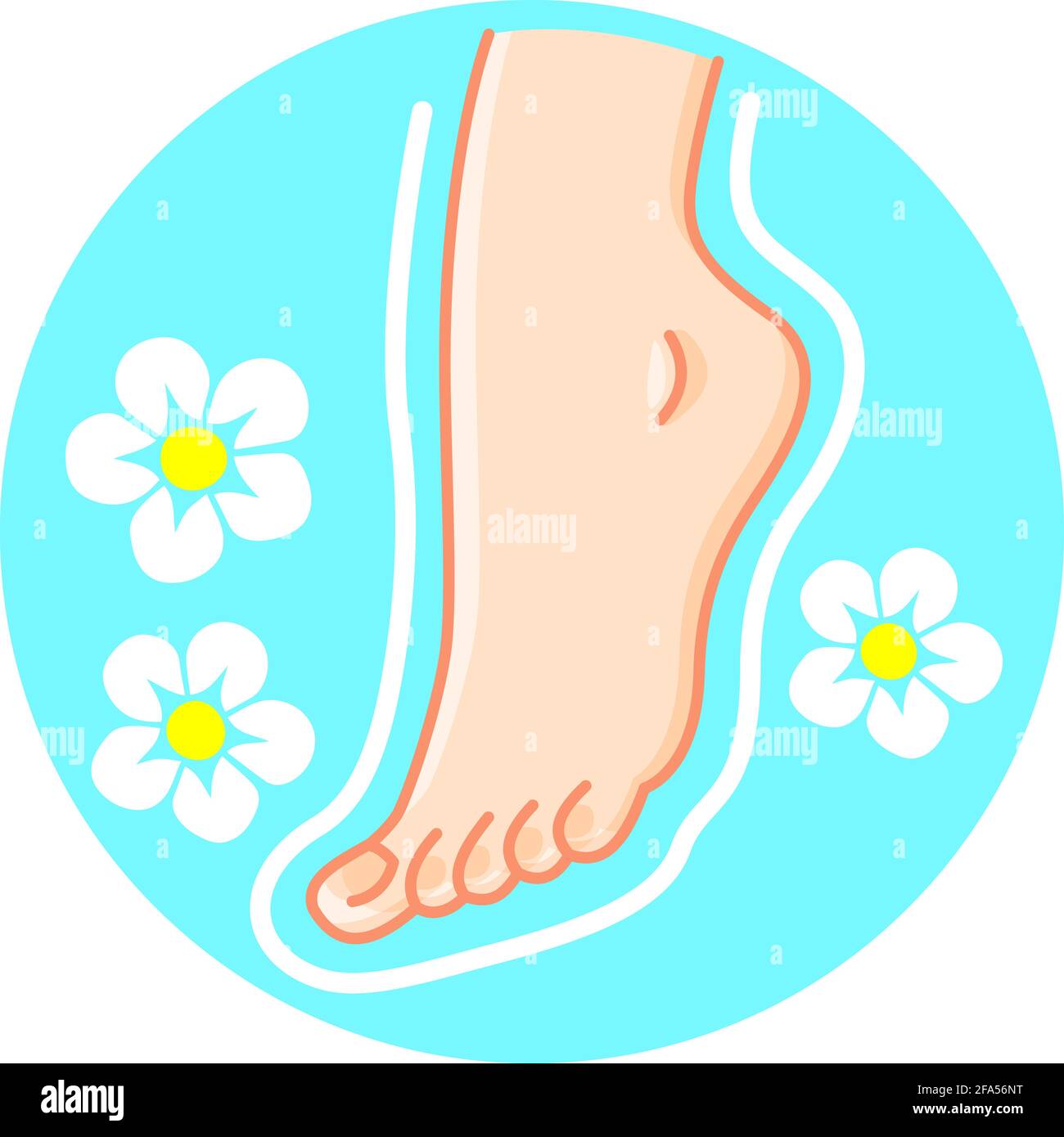 Flat illustration of foot mask label, foot care and treatment Stock ...
