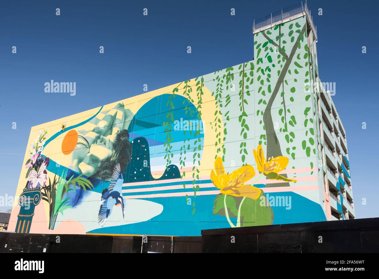 Ballymore's nine-story car park and giant mural by Hixxy, on Dock Road ...