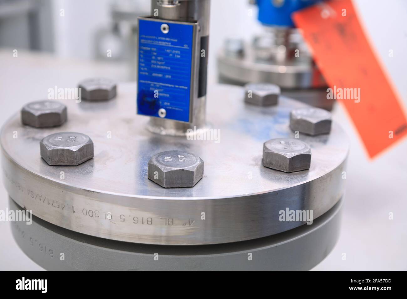 Flange connection for fuel supply Stock Photo - Alamy