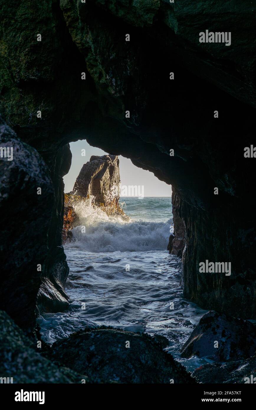 Through the Keyhole, Sunset at Pfeiffer Beach, CA Stock Photo - Alamy