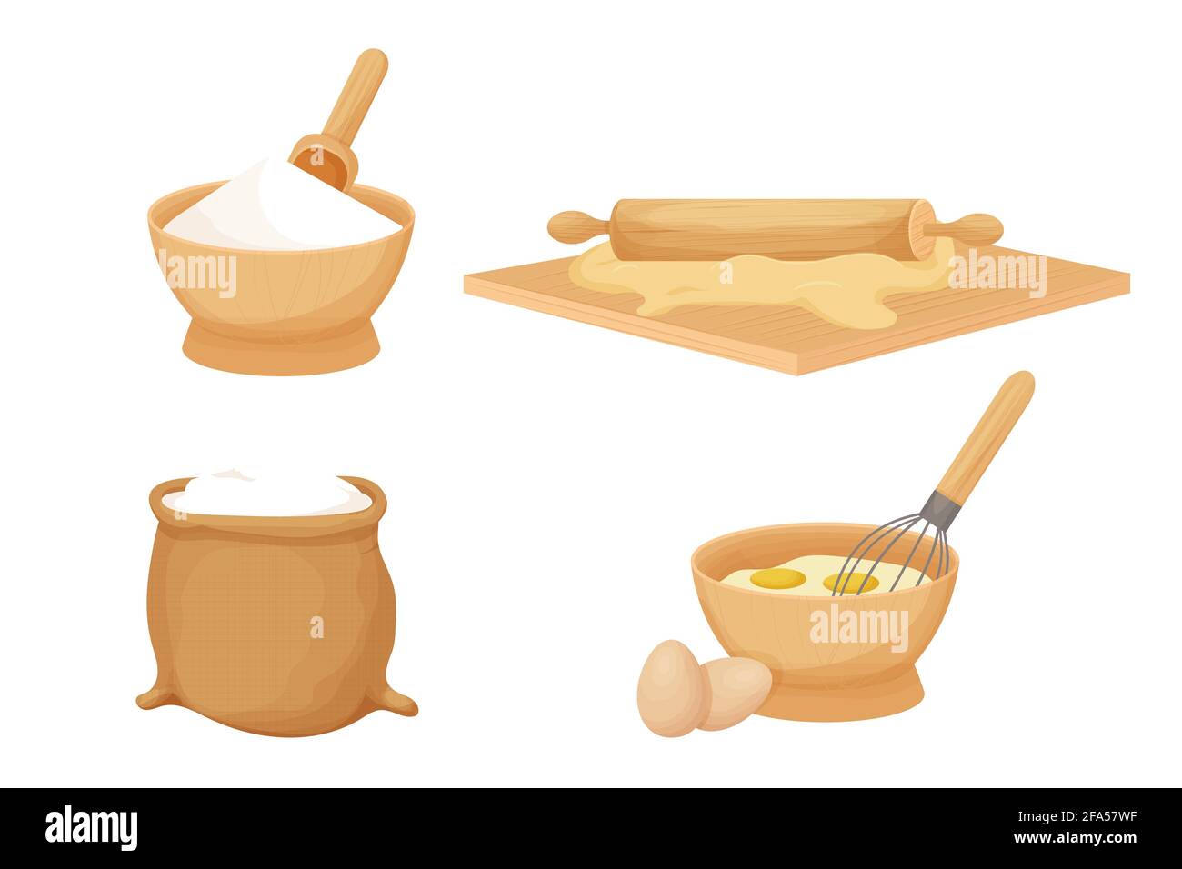 Set ingredients tools baking Stock Vector Images - Alamy