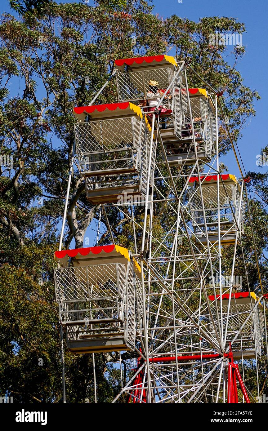 Ferris wheel. Fairground attraction at annual show on Tamborine ...