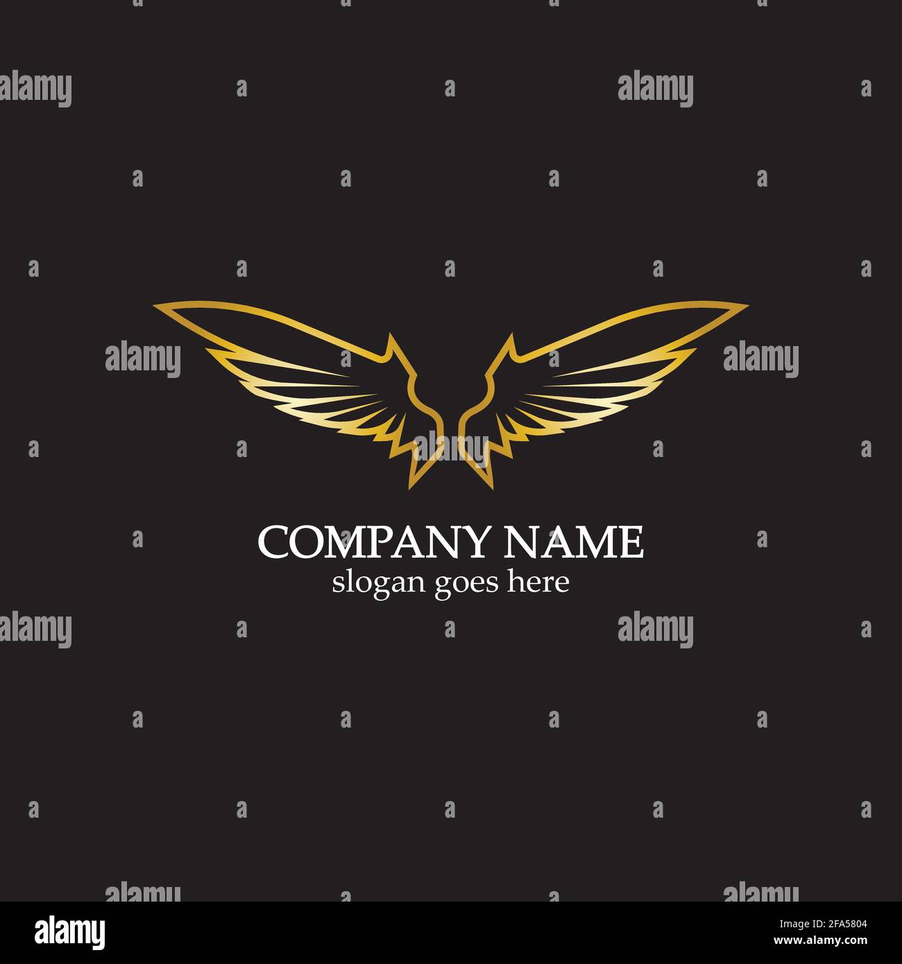 wings gold logo vector illustration template-vector Stock Vector Image ...