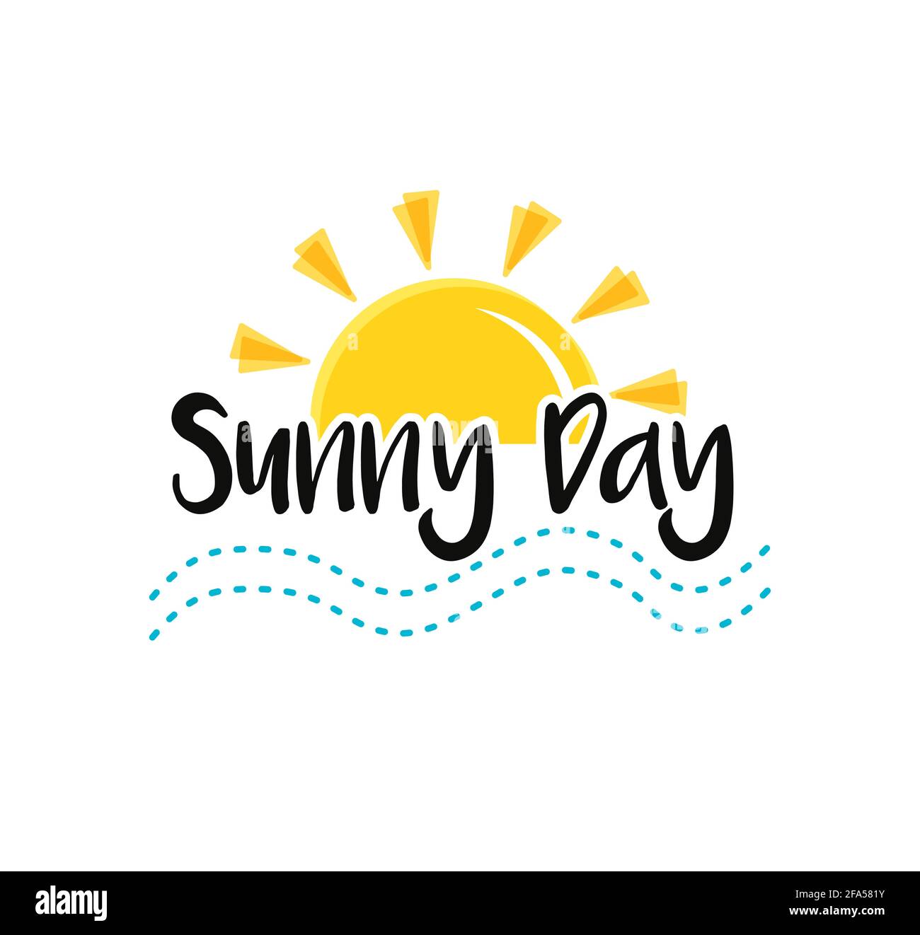 Sun, sea end text Sunny Day. Concept of summer holidays, symbol of ...
