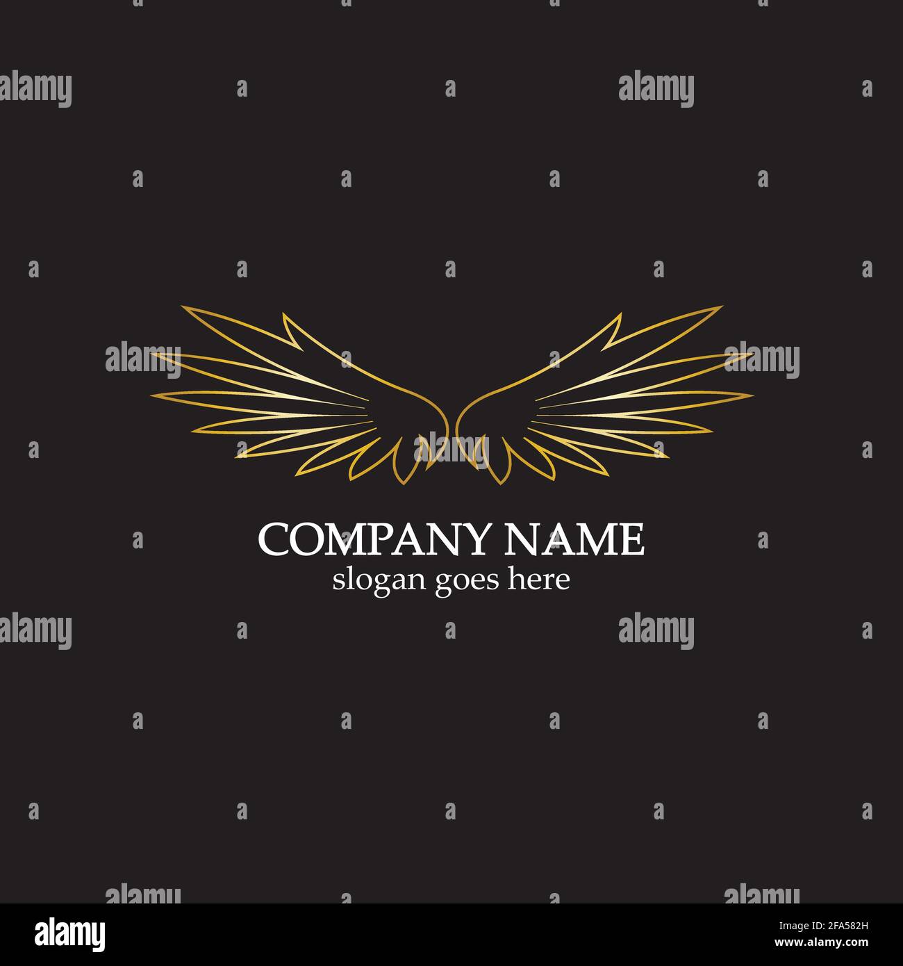 wings gold logo vector illustration template-vector Stock Vector Image ...