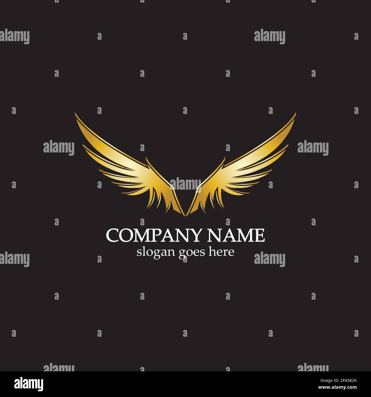 wings gold logo vector illustration template-vector Stock Vector Image ...