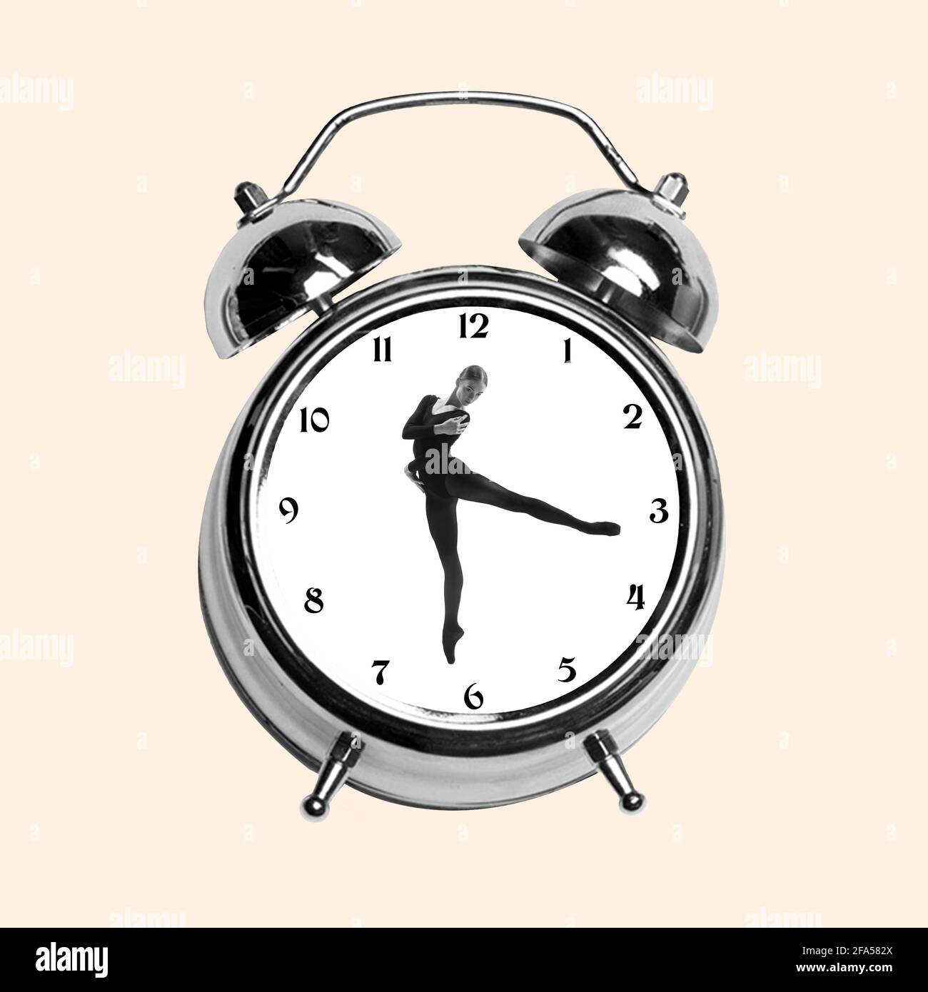 Contemporary art collage, modern design. Retro style. Tender ballerina ...