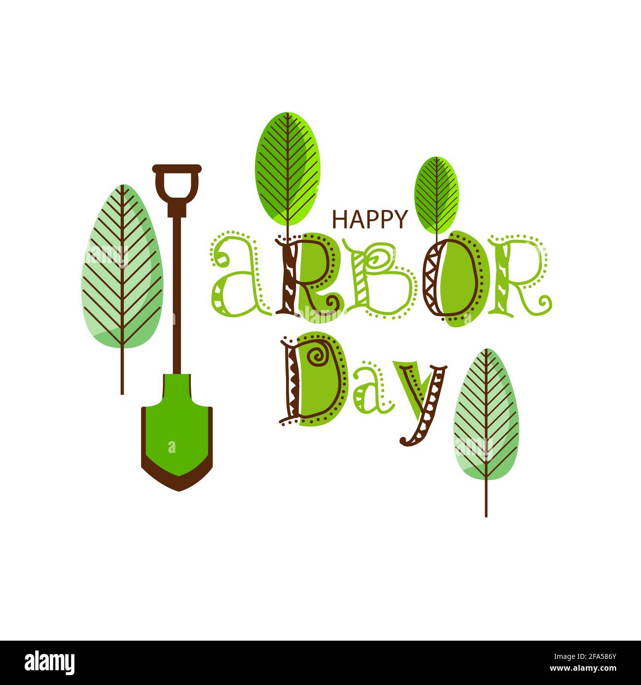 Vector illustration of a Background for Arbor Day Stock Photo - Alamy