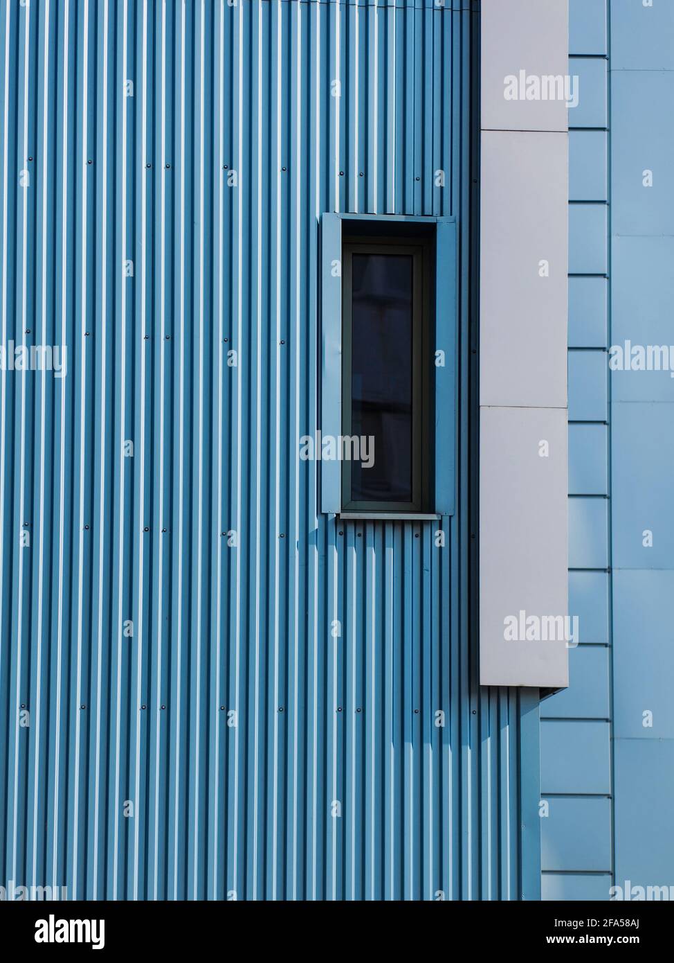 details of aluminum facade and aluminum panels with window on ...