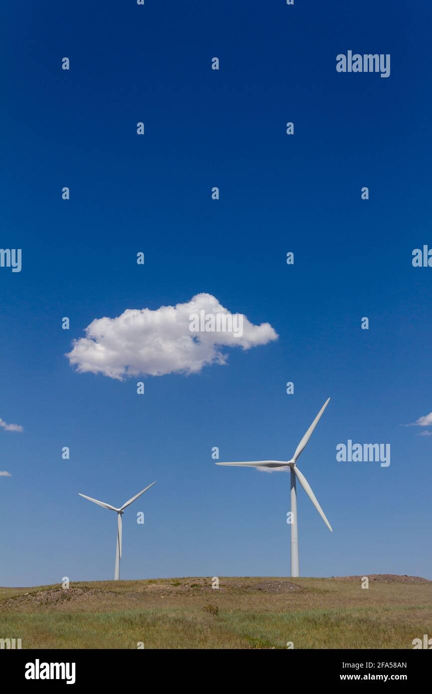 Group of wind generators in the steppes of Kazakhstan Stock Photo - Alamy