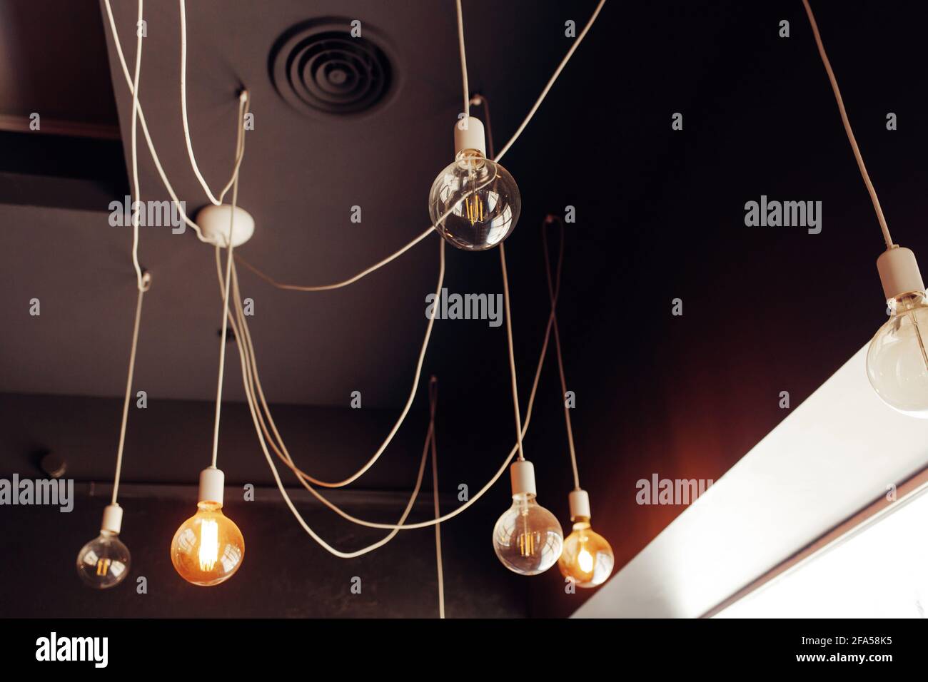 Luxury beautiful retro edison light lamp decor Stock Photo - Alamy