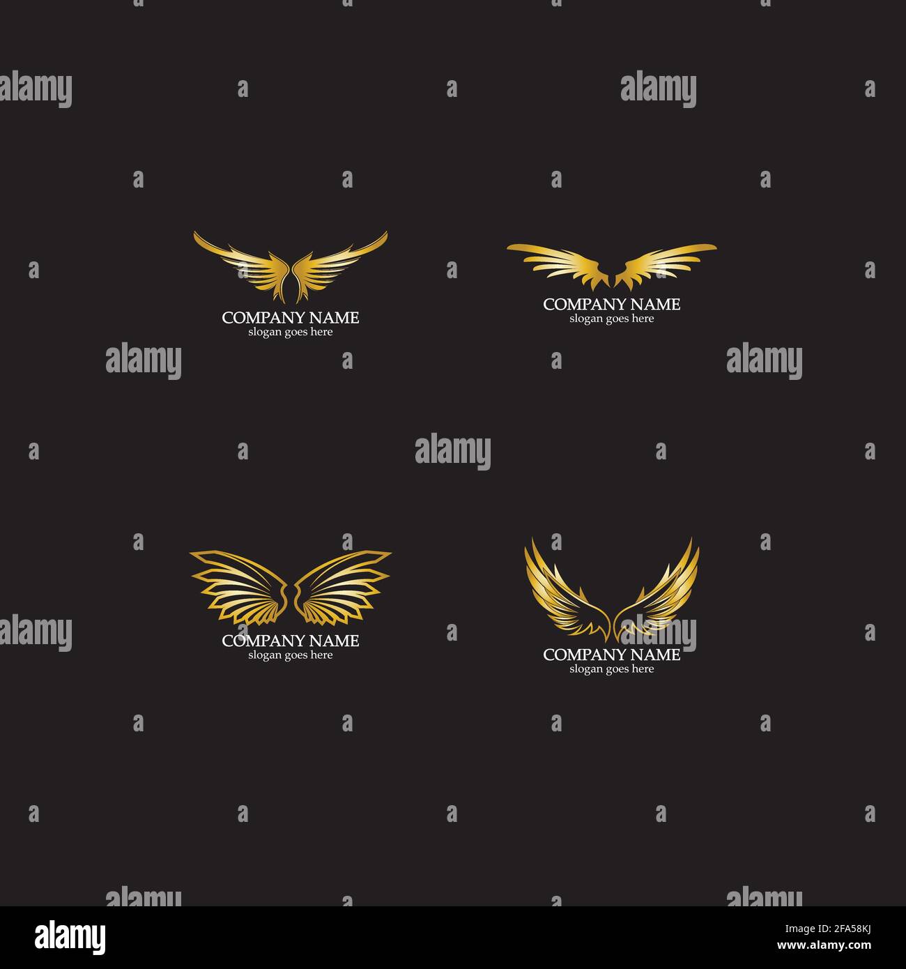 wings gold logo vector illustration template-vector Stock Vector Image ...