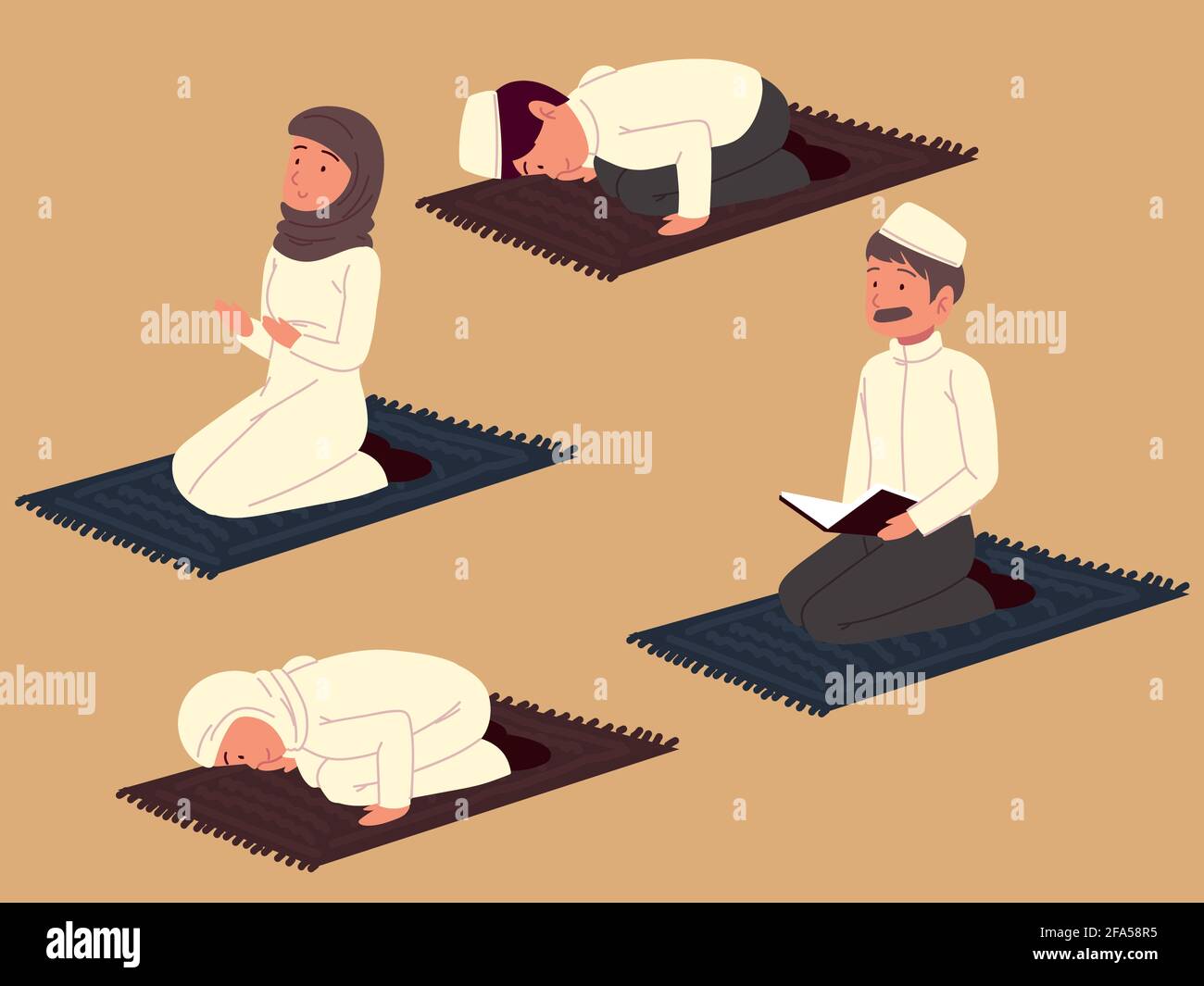 arab people praying Stock Vector Image & Art - Alamy
