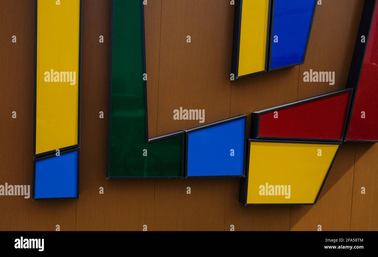 abstract exterior design element multicolored geometric shapes Stock ...