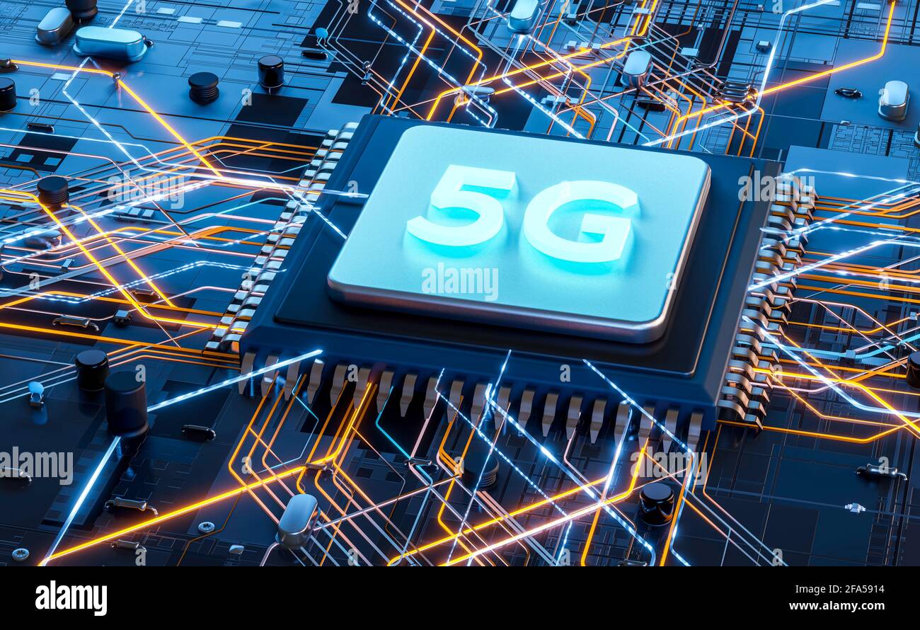 5G technology chip processor background circuit board communication ...