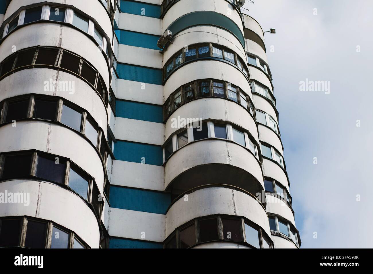 Exterior of old high rise residential building in europe Stock Photo ...