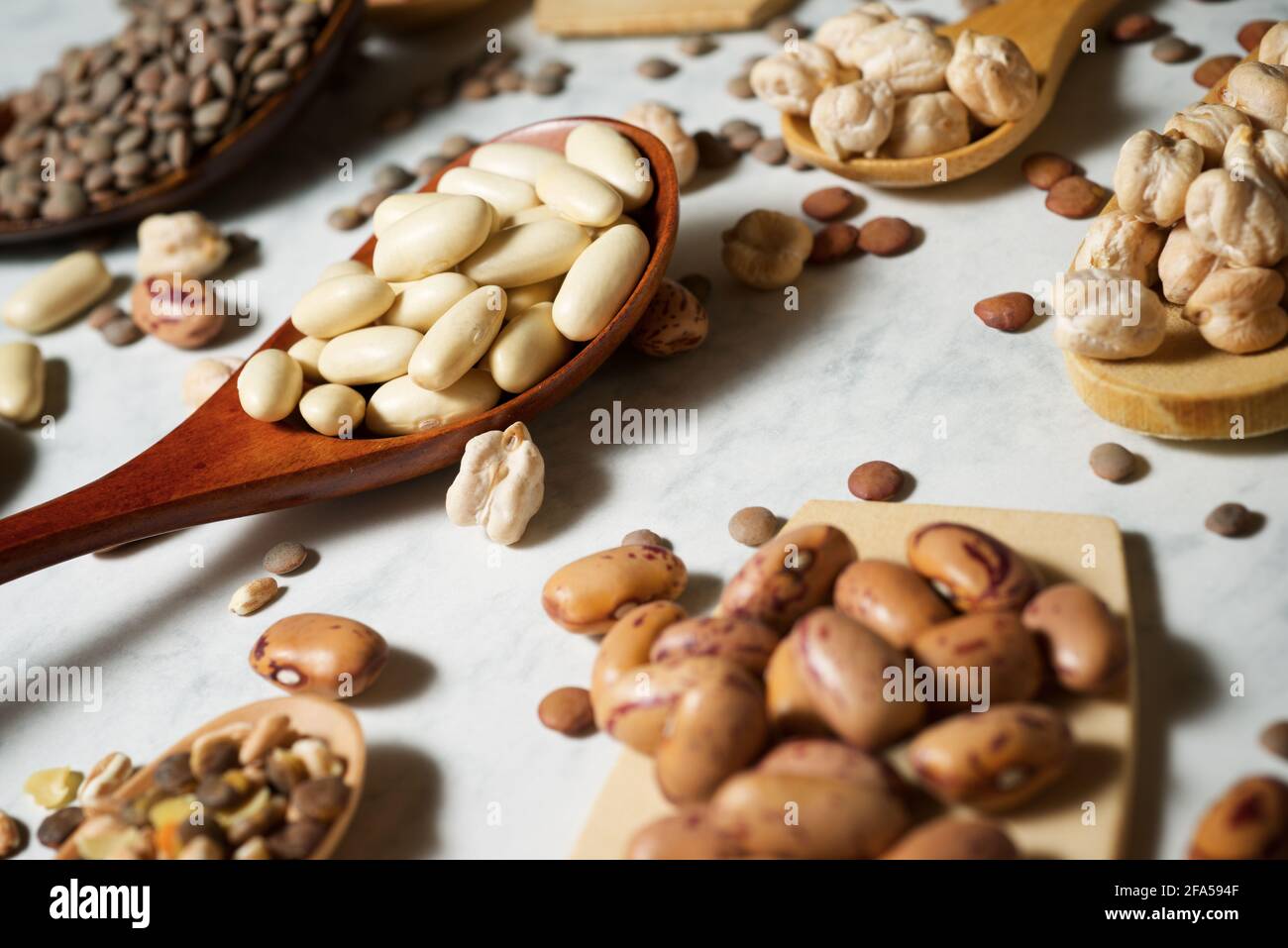 Selection of different types of legume Stock Photo - Alamy