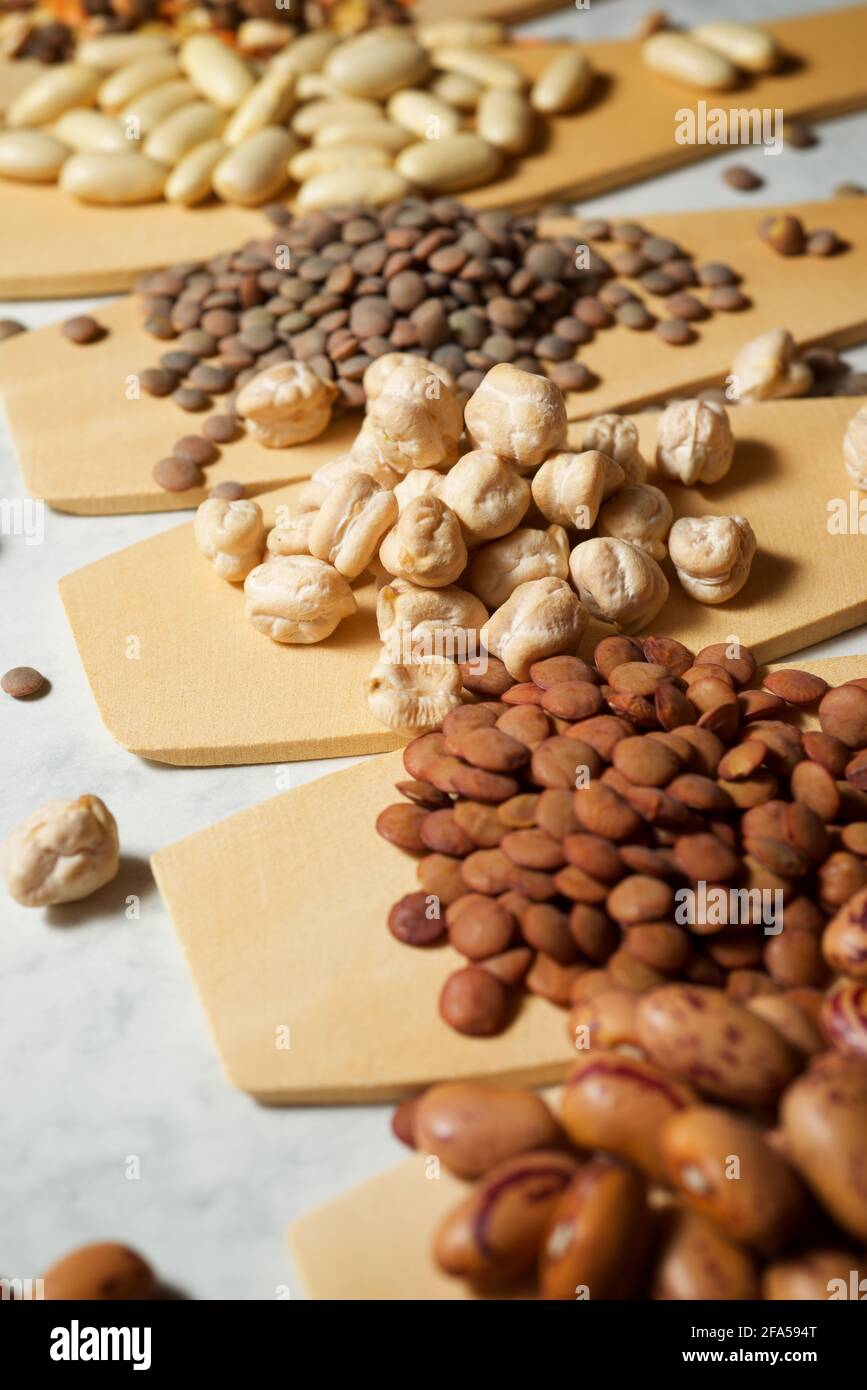 Selection of different types of legume Stock Photo - Alamy