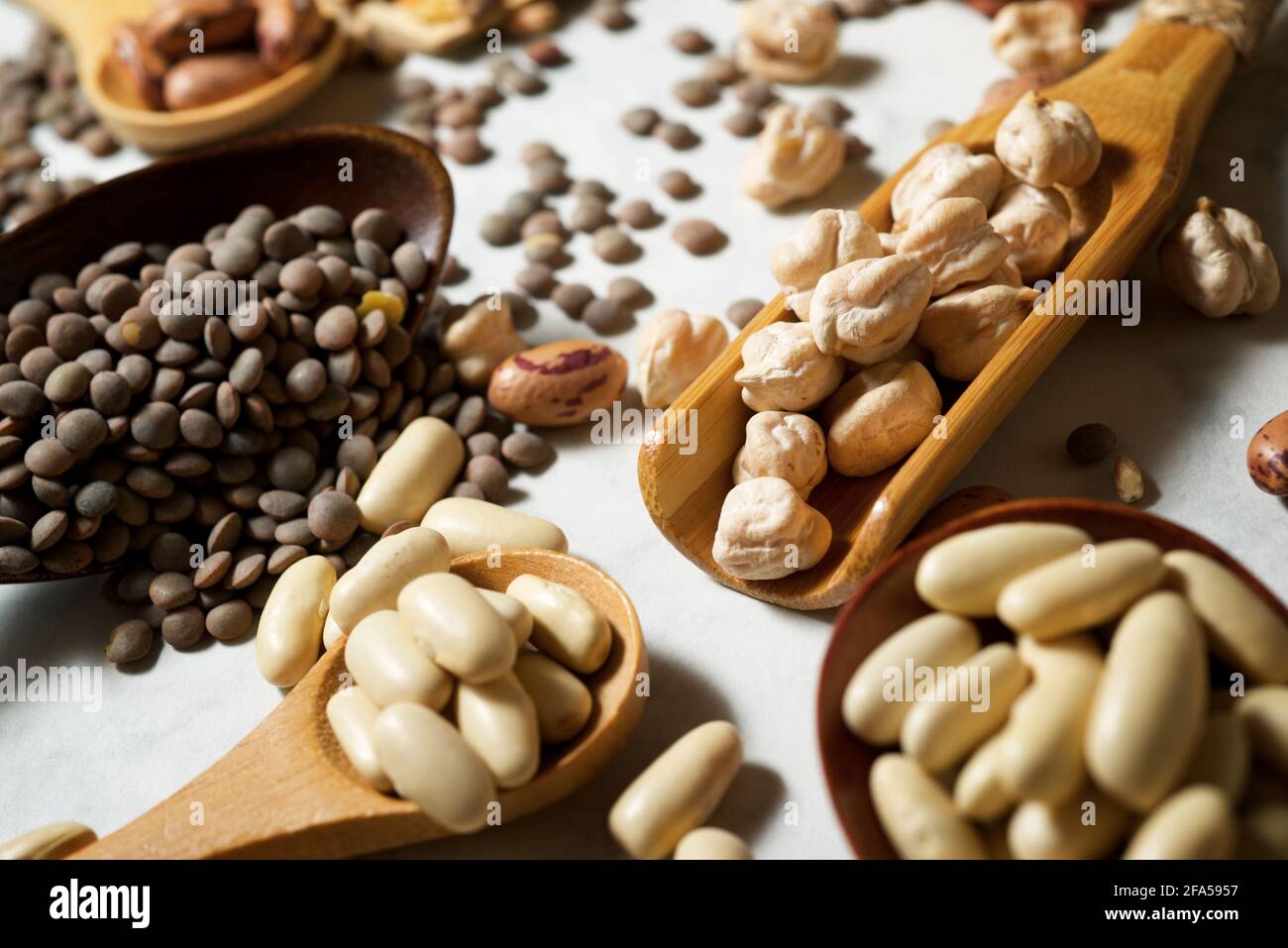 Selection of different types of legume Stock Photo - Alamy