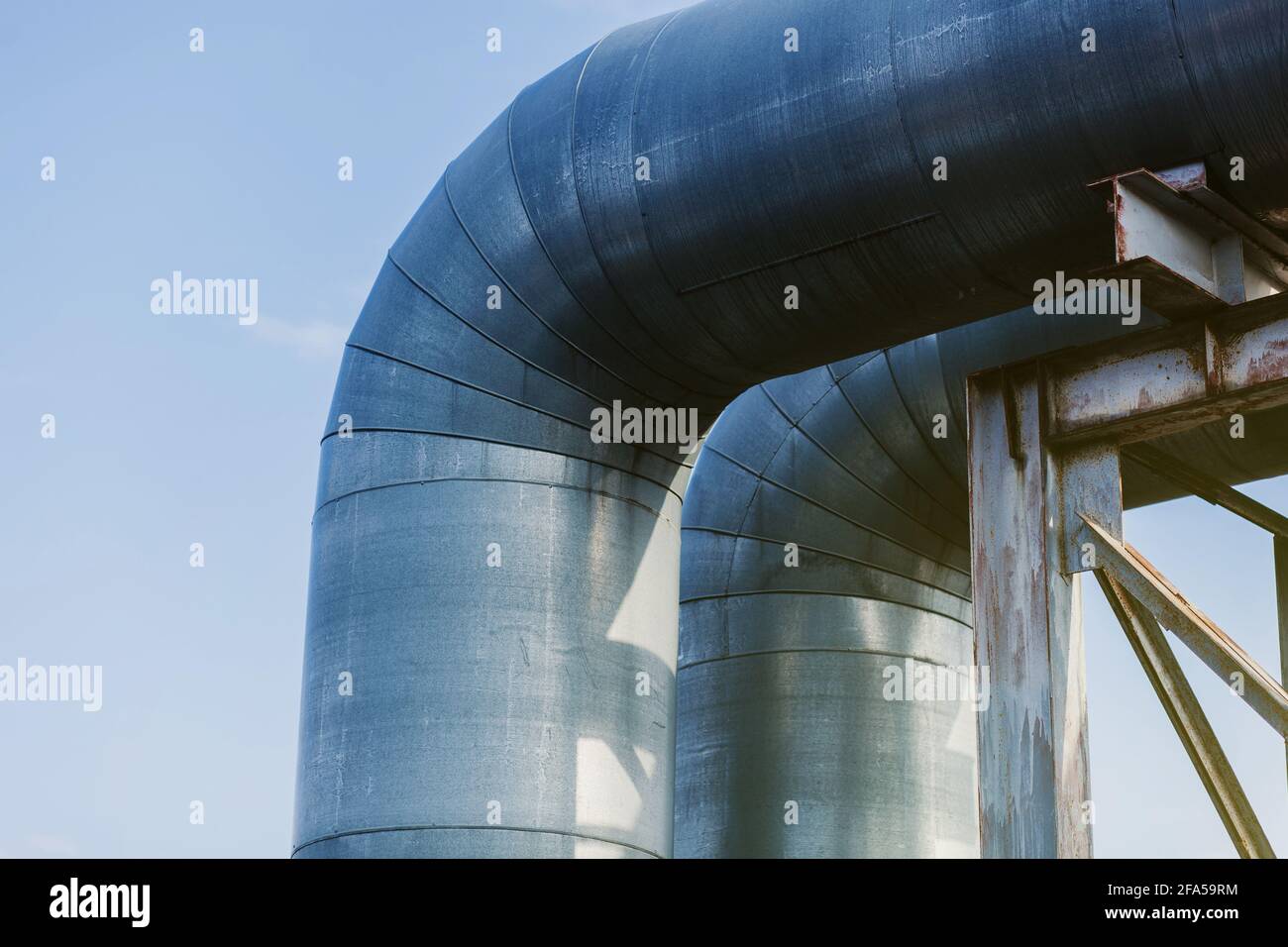 Pipeline in the city. Municipal Pipes supply Stock Photo - Alamy