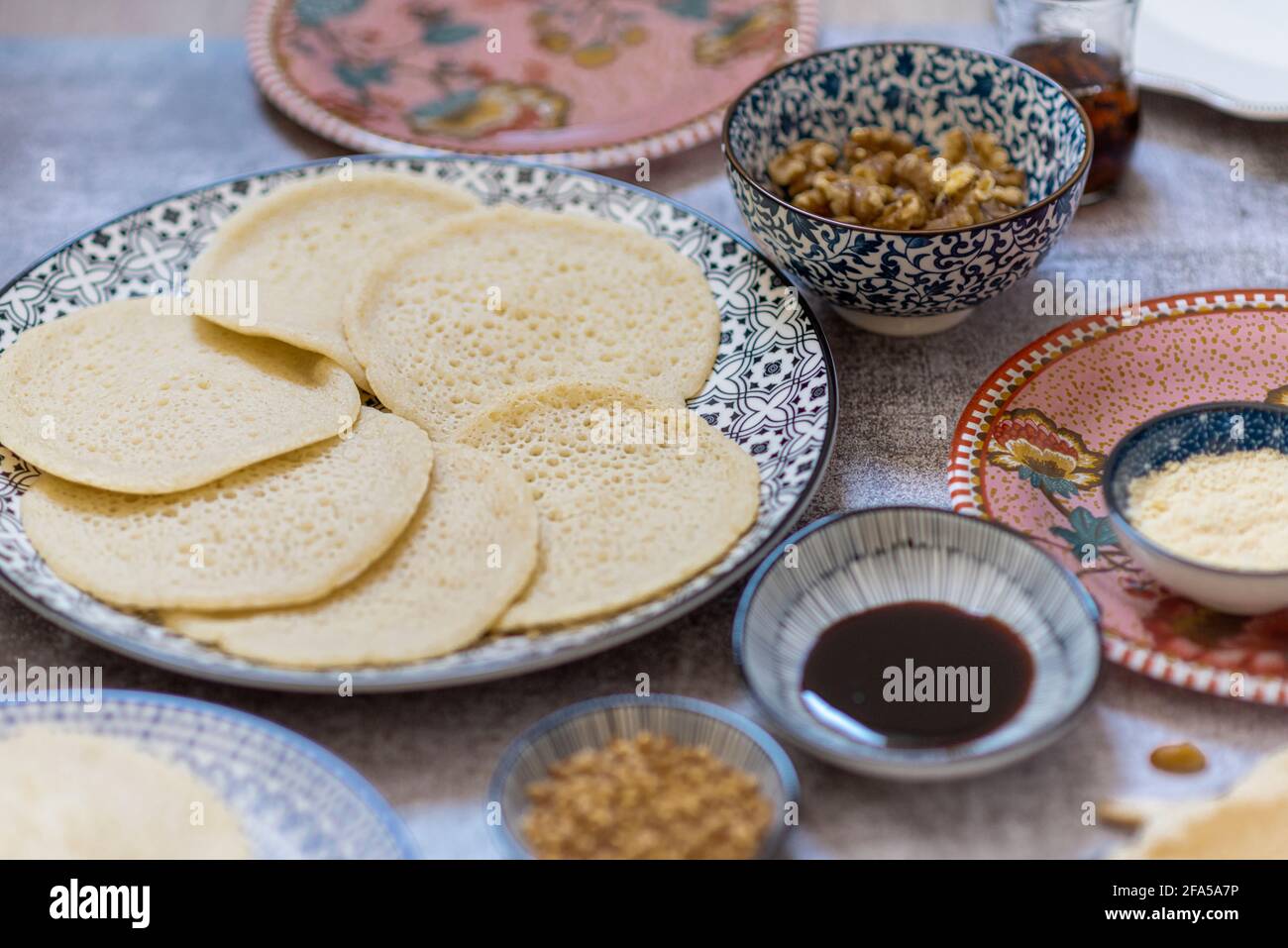 Beautiful traditional Moorish porcelain ceramic plates. illustrated ...