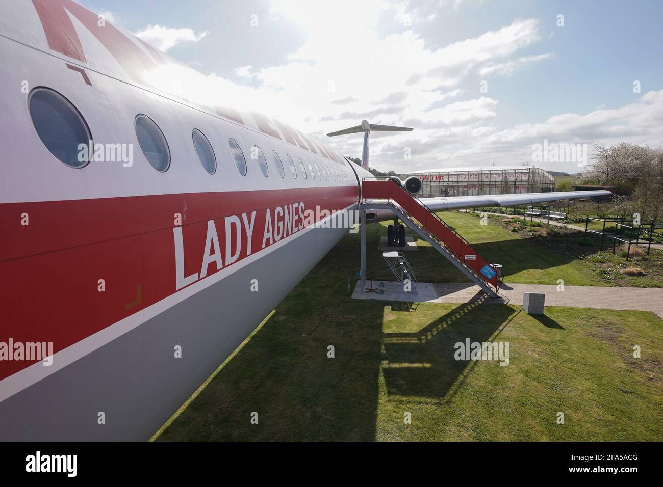 Gollenberg, Germany. 23rd Apr, 2021. The "Lady Agnes", an Ilyushin 62 ...