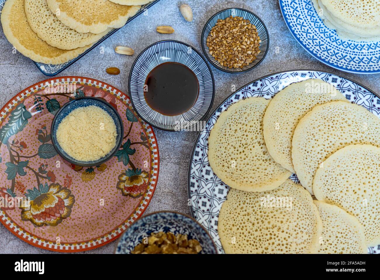 Beautiful traditional Moorish porcelain ceramic plates. illustrated ...