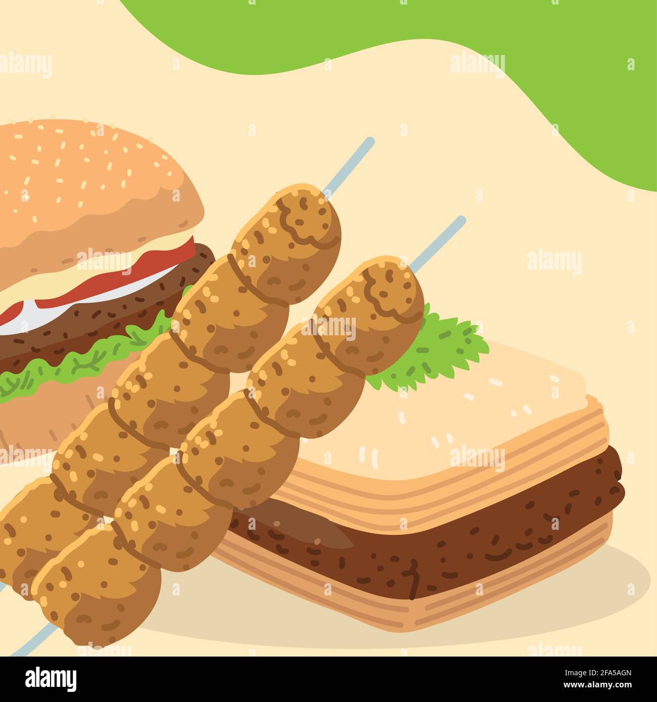 Kebab sticks Stock Vector Images - Alamy